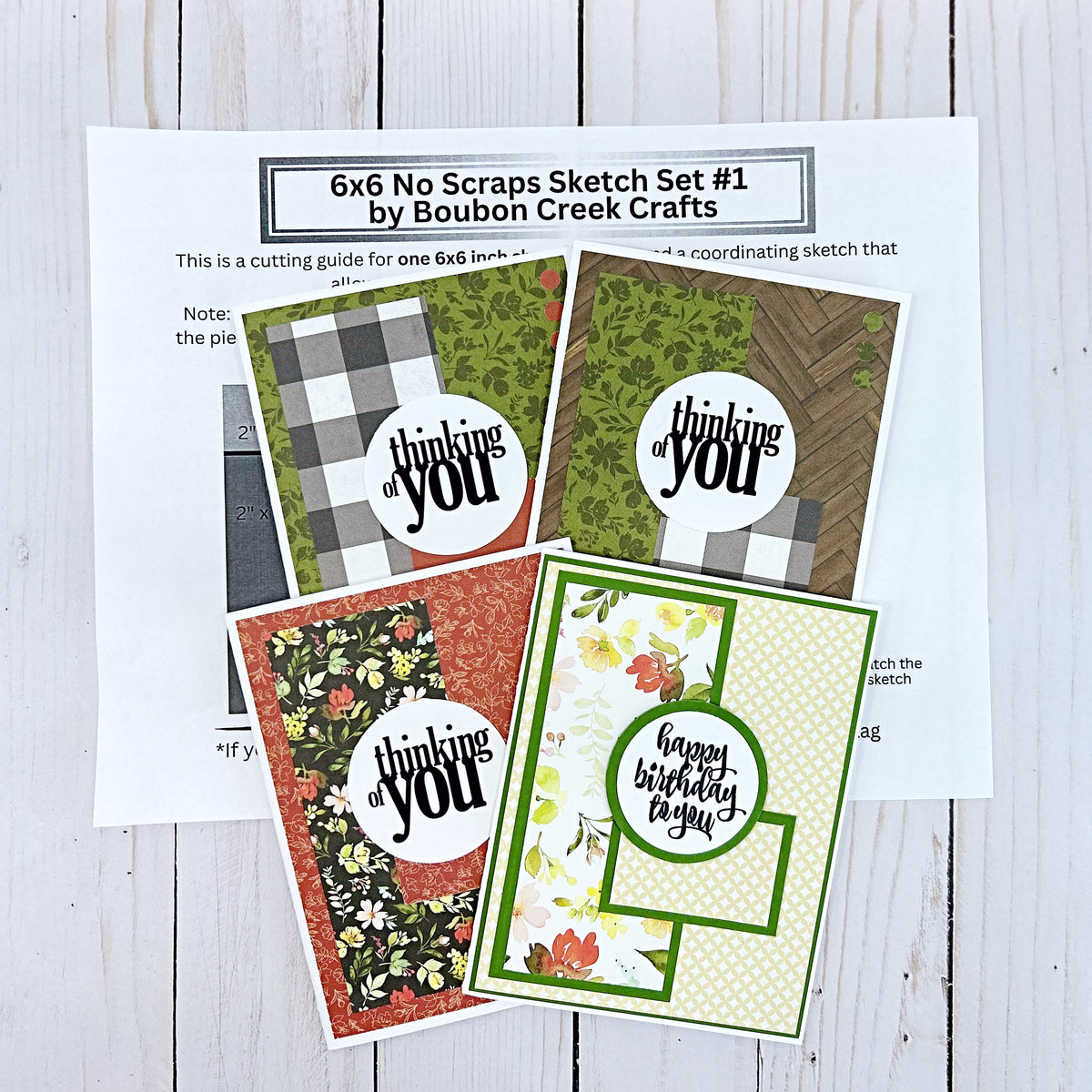 6x6 No Scraps Sketch Set #1 - No Scraps Cardmaking – Bourbon Creek Crafts